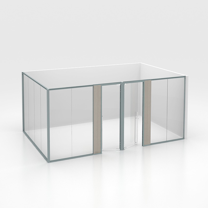 Office Dividing Aluminum Frame Tempered Clear Glass Partition Wall ...