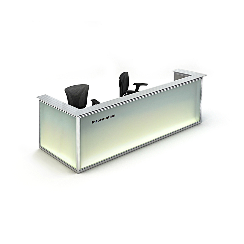 Modern L Shape Salon Reception Desk With LED Light - XINDA CLOVER