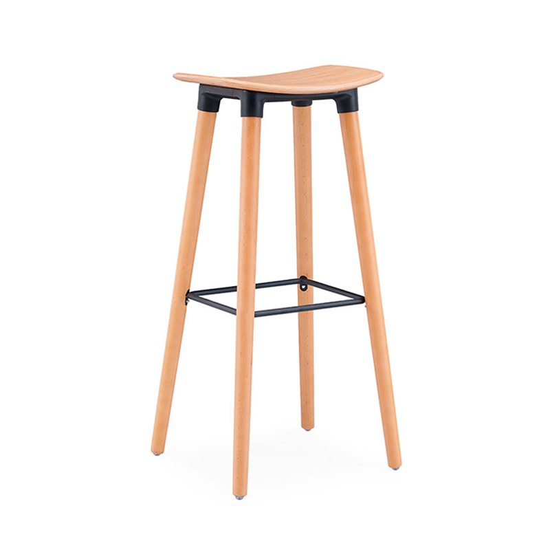Nordic Wooden Legs Bar Stool - XINDA CLOVER