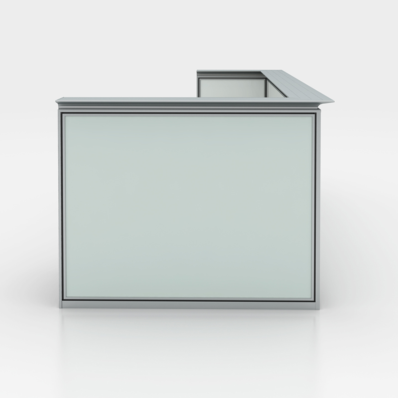 Modern L Shape Salon Reception Desk With LED Light - XINDA CLOVER